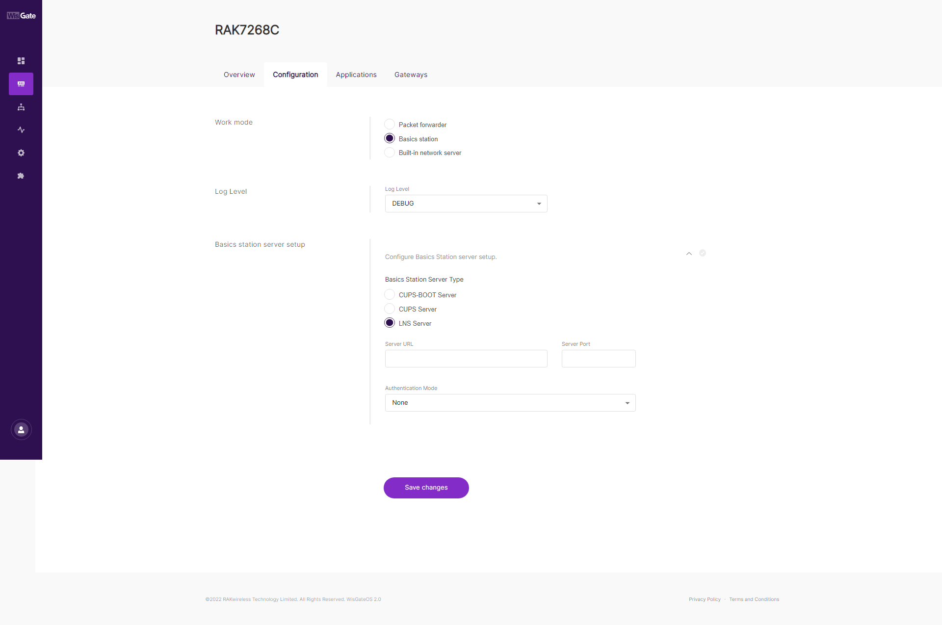ChirpStack 配置示例 | 文档中心