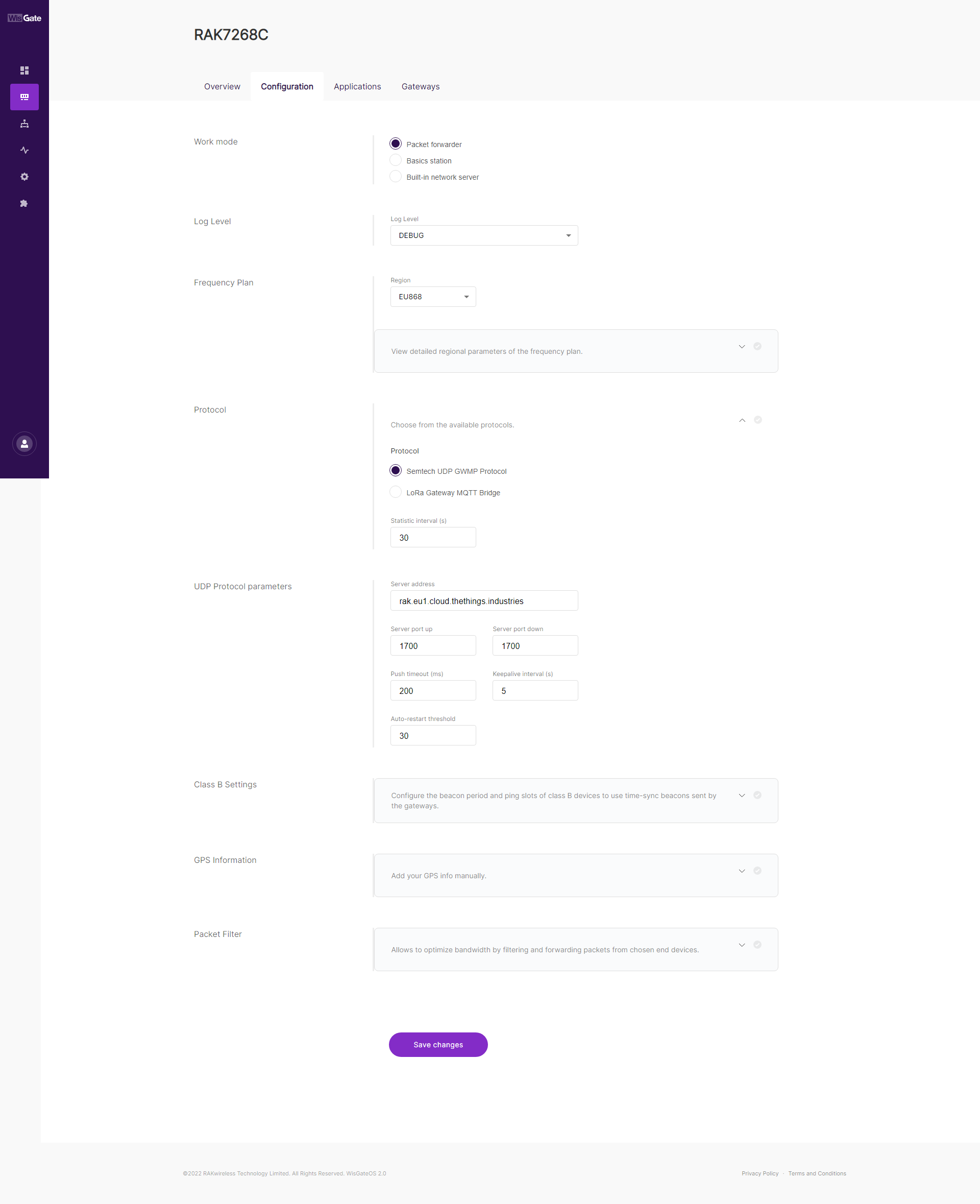 ChirpStack 配置示例 | 文档中心